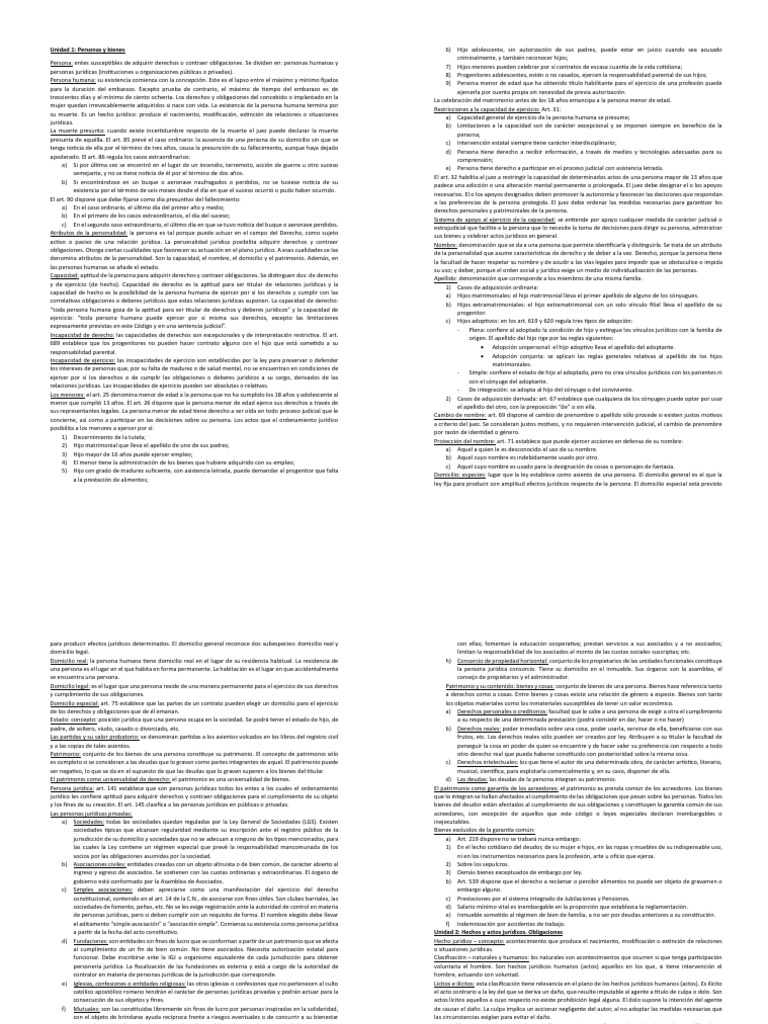 Curso de Nivelación - Unidad 1 y 2 - Derecho Privado | PDF | Pagos | Intención (Derecho Penal)