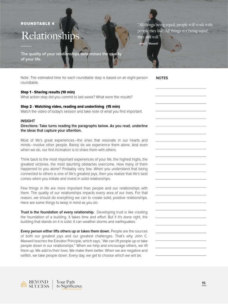 Beyond Success Lesson 4 Relationships 2 | PDF | Psychology ...