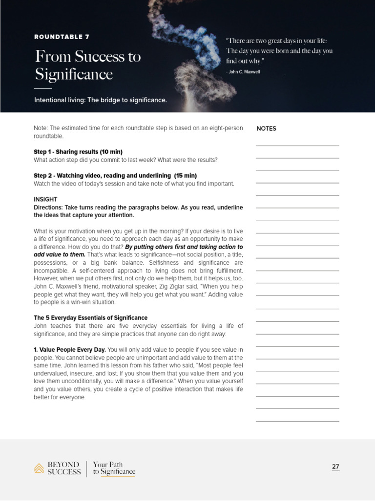 Beyond Success Lesson 7 - Success To Sig - 20221 3 | PDF