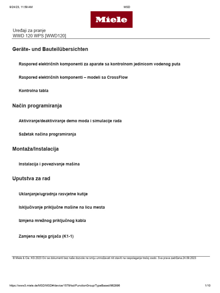 Geräte-Und Bauteilübersichten: Uređaji Za Pranje WWD 120 WPS (WWD120) | PDF