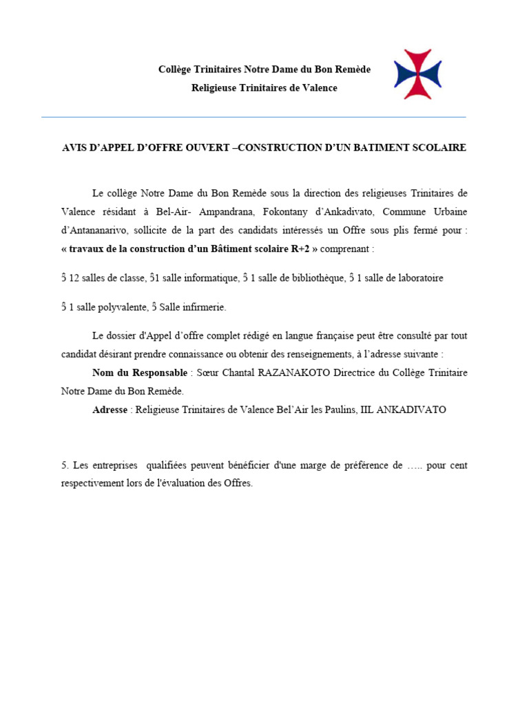 Avis D'appel D'offre | PDF