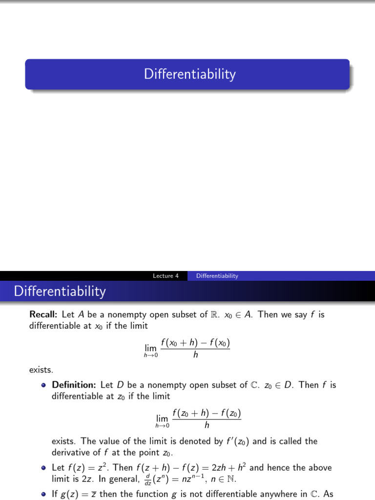 Lecture 4 | PDF | Analysis | Mathematical Analysis