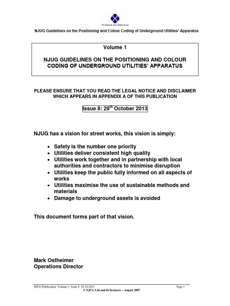 NJUG V1-Positioning-Colour-Coding-Issue-8 | PDF | Ordnance Survey ...
