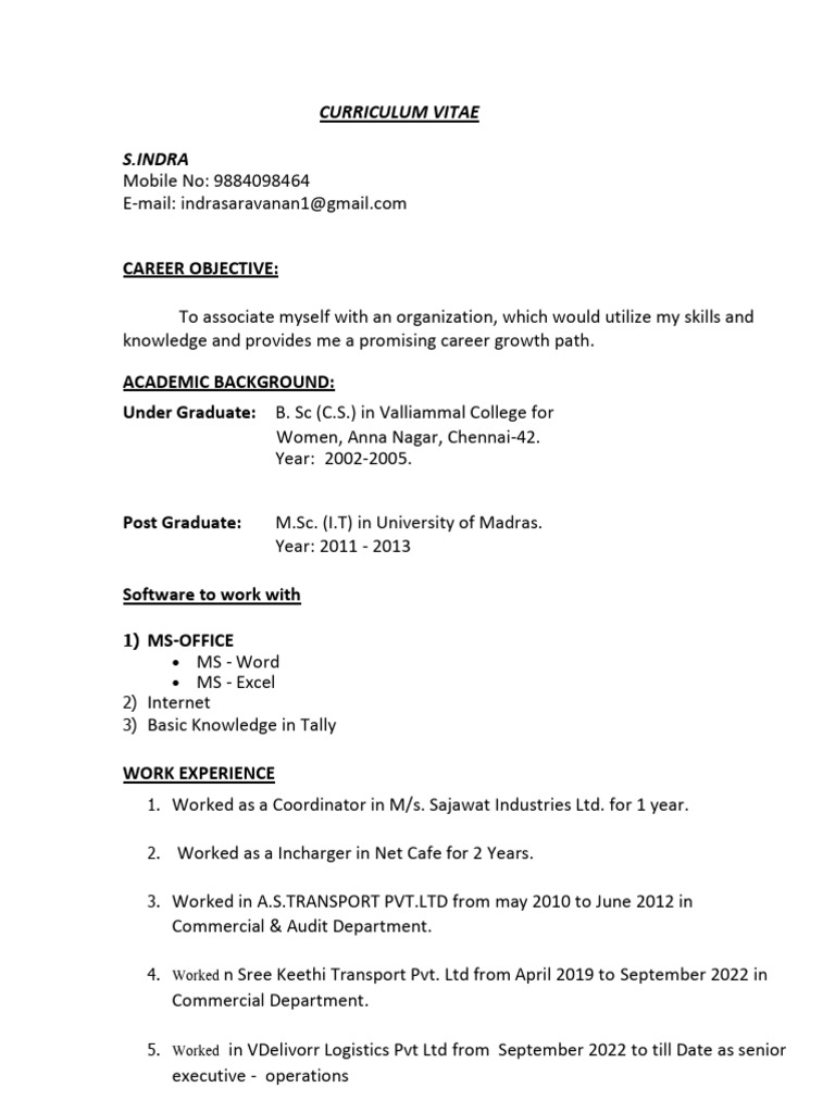 Indra Resume | PDF