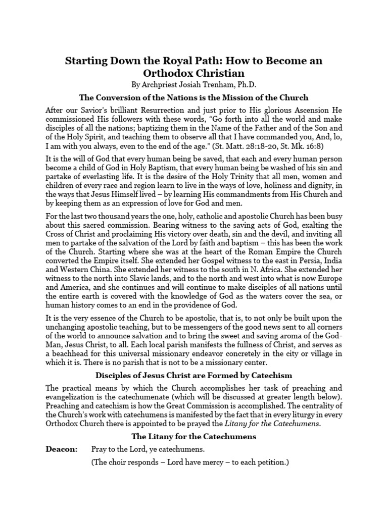 Starting Down The Royal Path | PDF | Baptism | Eastern Orthodox Church