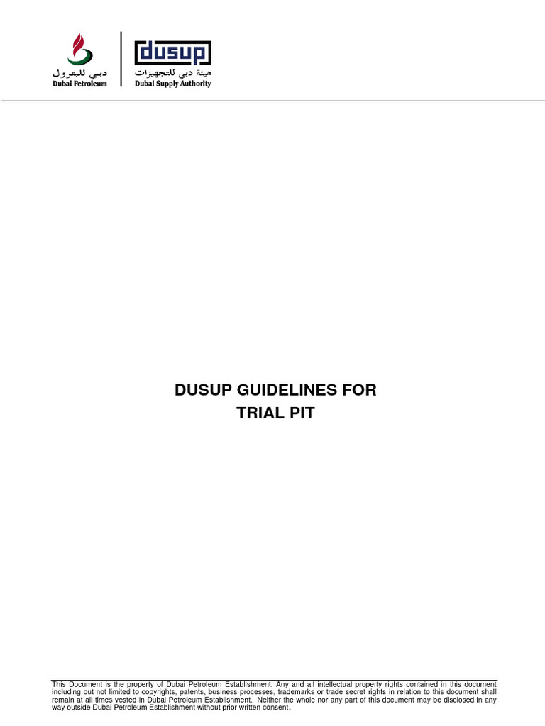 DP OPSON 0148 DUSUP Guidelines For Trial Pit | PDF | Pipeline Transport | Trench