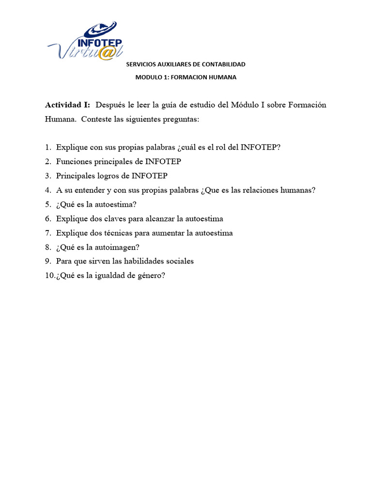 Actividad 1 Formacion Humana Pdf