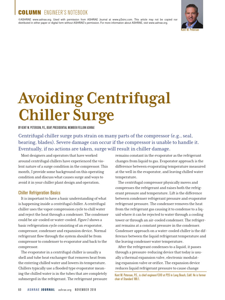 Preventing Centrifugal Chiller Surge | PDF | Heat Exchanger | Civil ...
