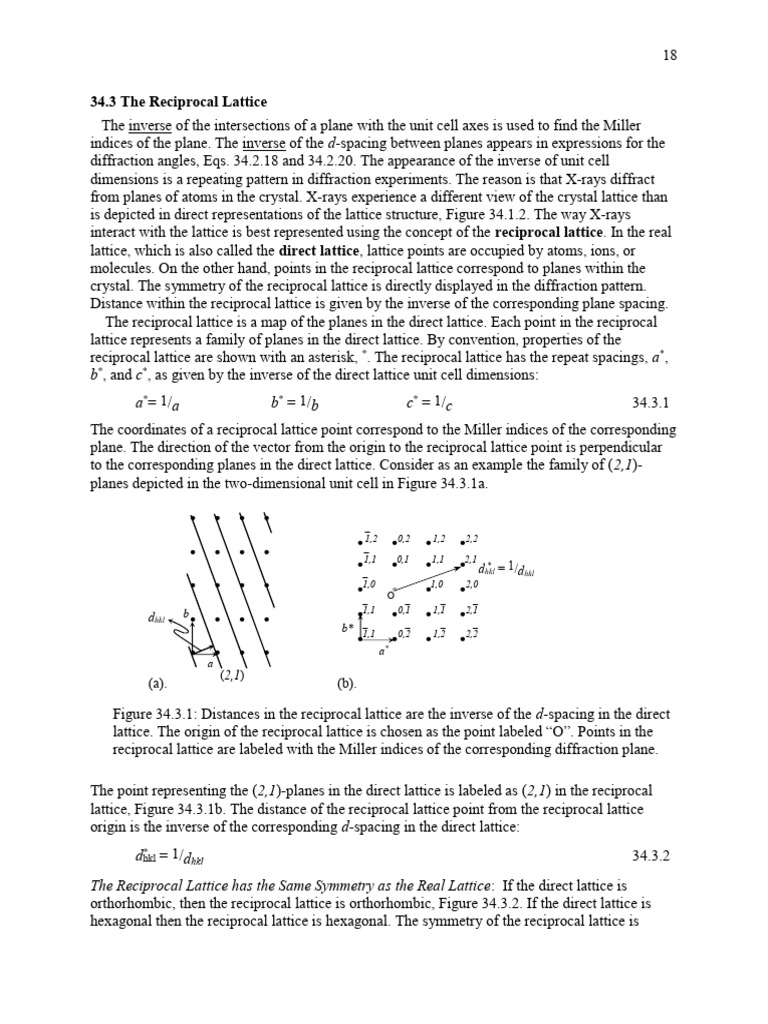 Reciprocal Lattice | Download Free PDF | X Ray Crystallography ...