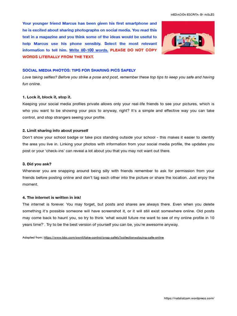 Safe Social Media Photo Sharing Tips | PDF