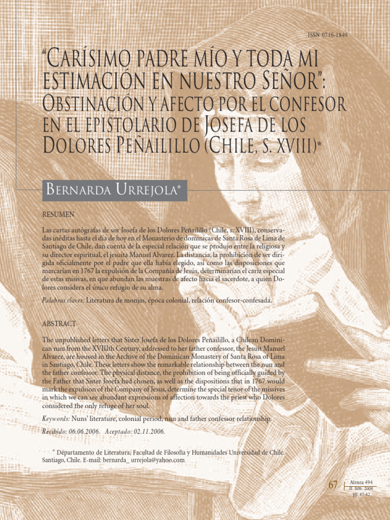 Cartas Inéditas de Sor Josefa Peñailillo | PDF