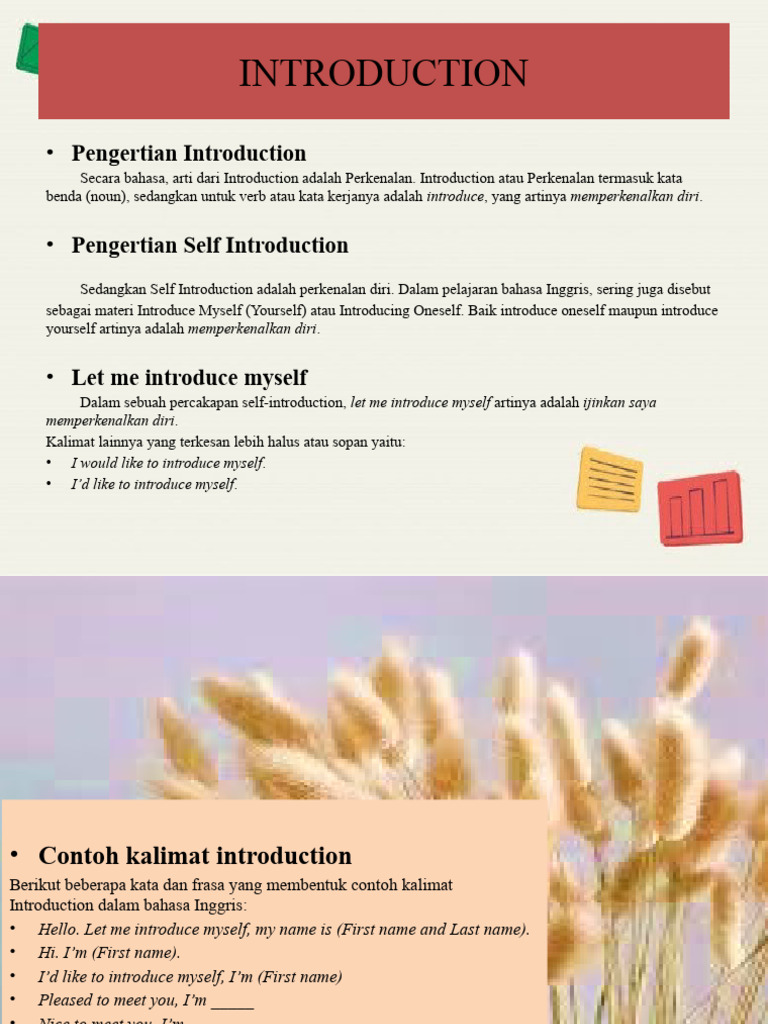 Pengertian dan Contoh Self Introduction | PDF