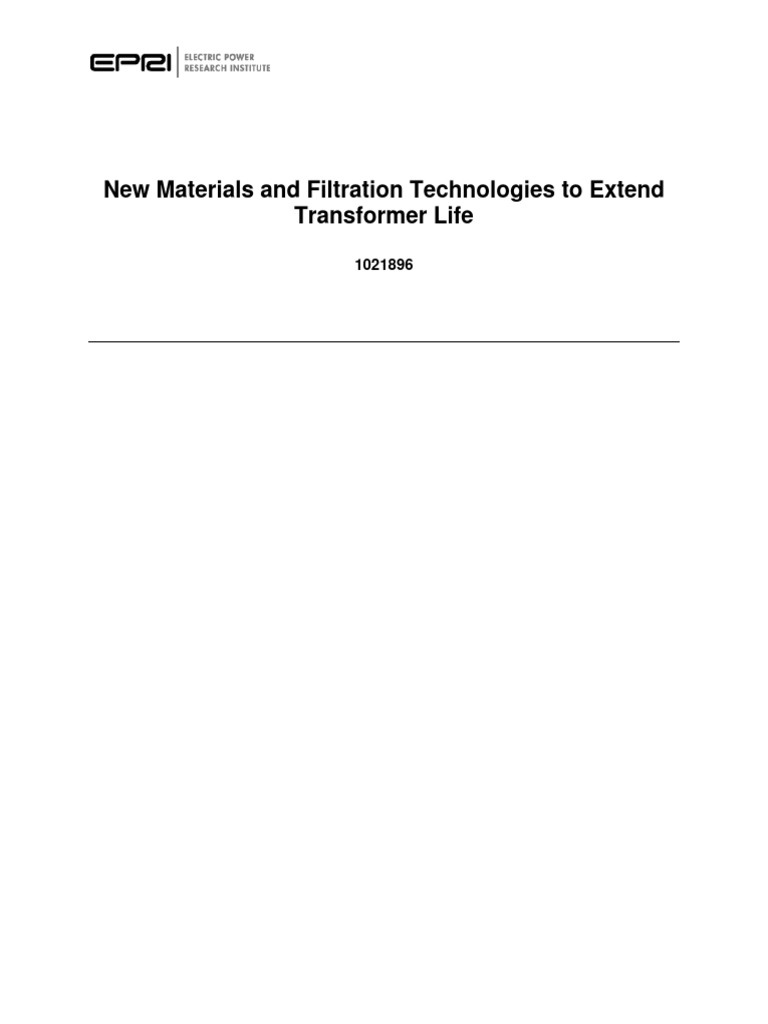 New Materials and Filtration Technologies To Extend Transformer Life-1 | PDF