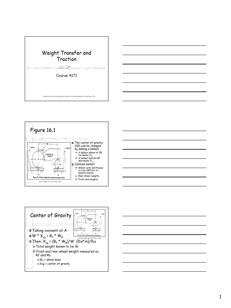 Weight Transfer and Traction in Tractors | PDF