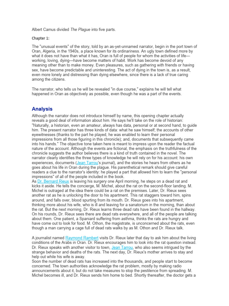 Albert Camus The Plague | PDF