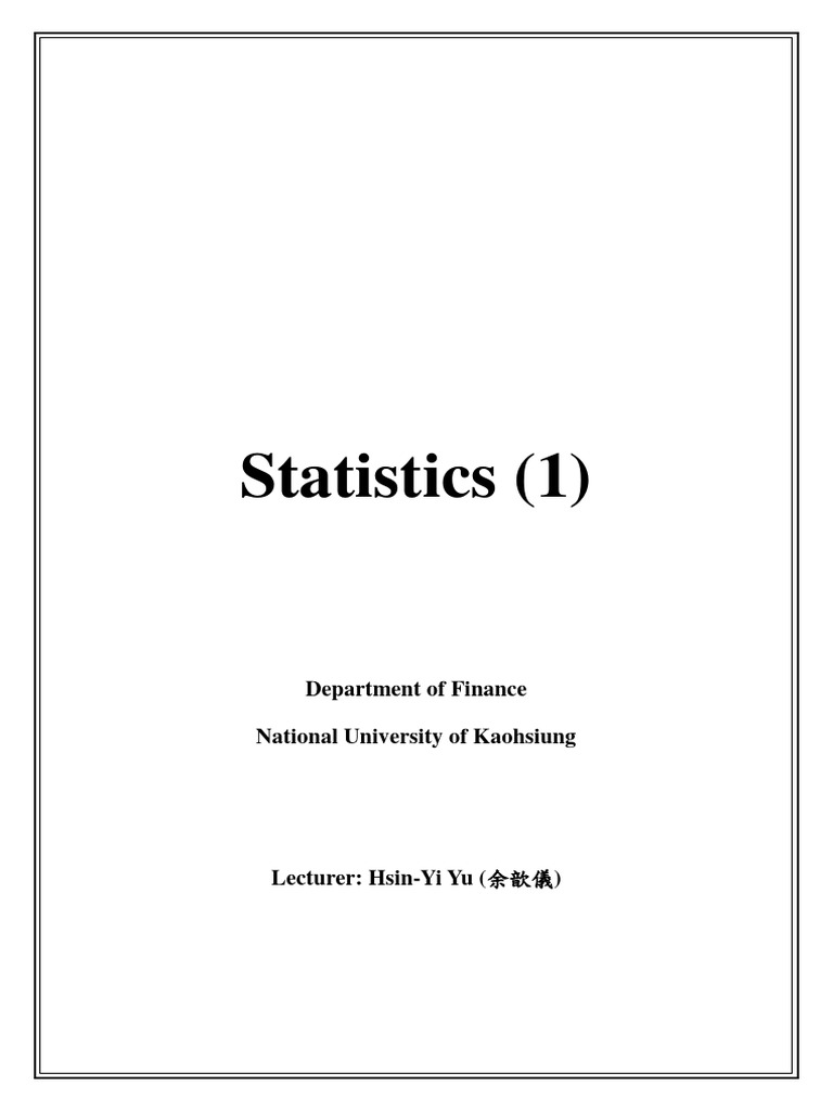 Statistics (Student) 2023 | PDF | Statistics | Probability Distribution