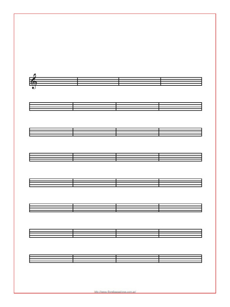 Pentagrama 32 Compases Clave de Sol | PDF