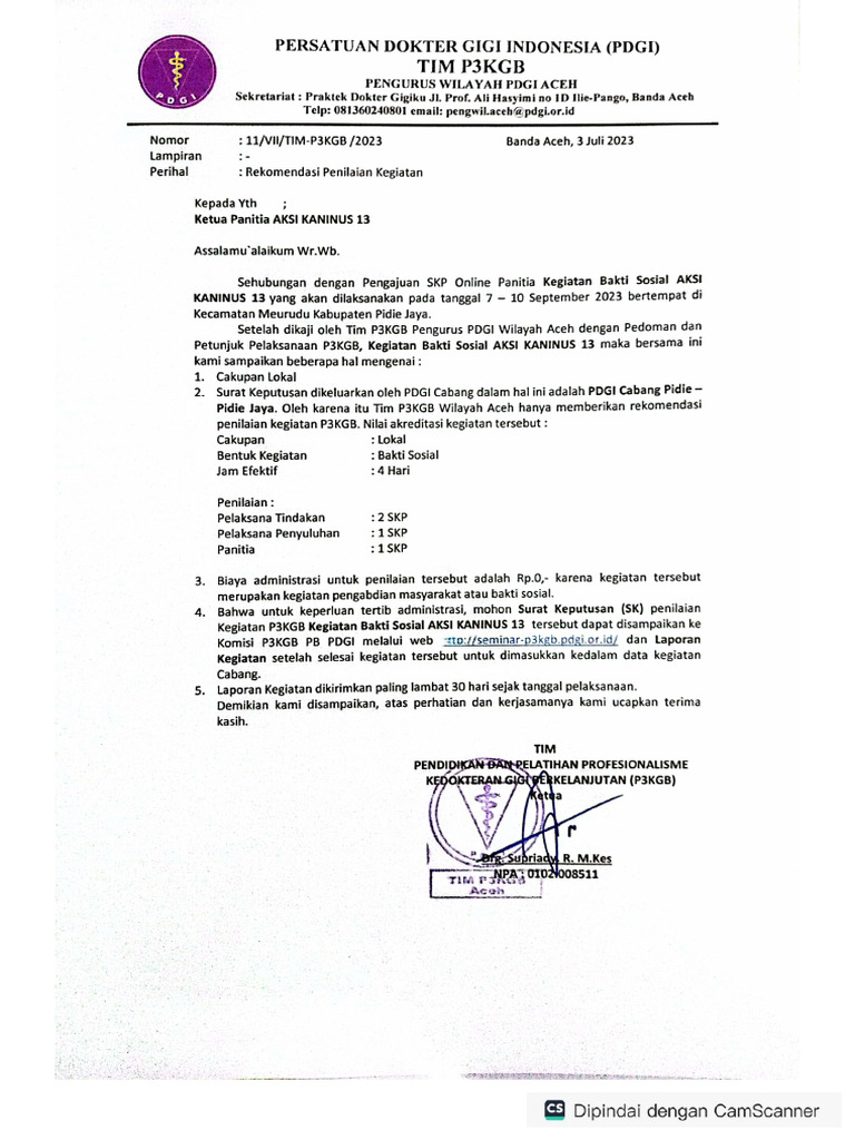 Rekomendasi Aksi Kaninus 13 | PDF