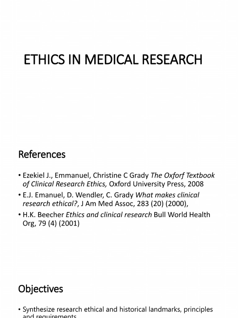 W3 - Ethics in Medical Research Lecture | PDF | Informed Consent | Medicine