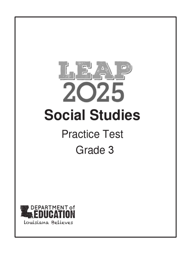 Leap 2025 Grade 3 Social Studies Paper Practice Test | PDF