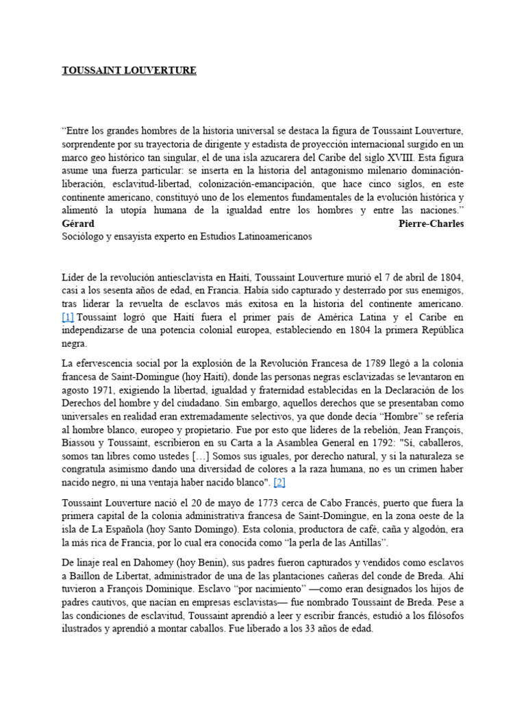 Toussaint Louverture | PDF