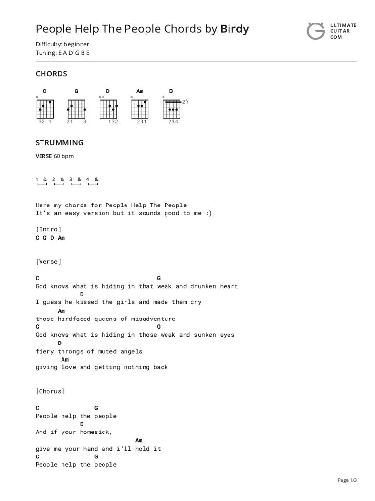 People Help The People Chords Guide | PDF | Song Structure | Songs