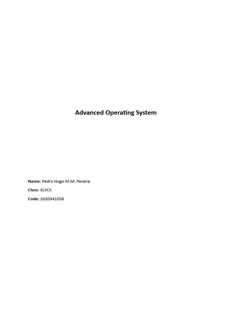 Advanced Operating System HW | PDF