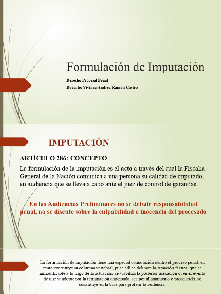 Formulación Imputación | PDF | Derecho