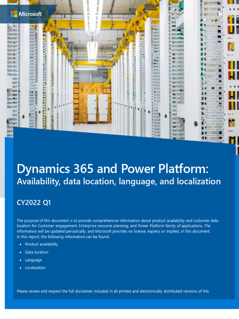 Dynamics 365 and Power Platform Trust CY22-Q1 | PDF