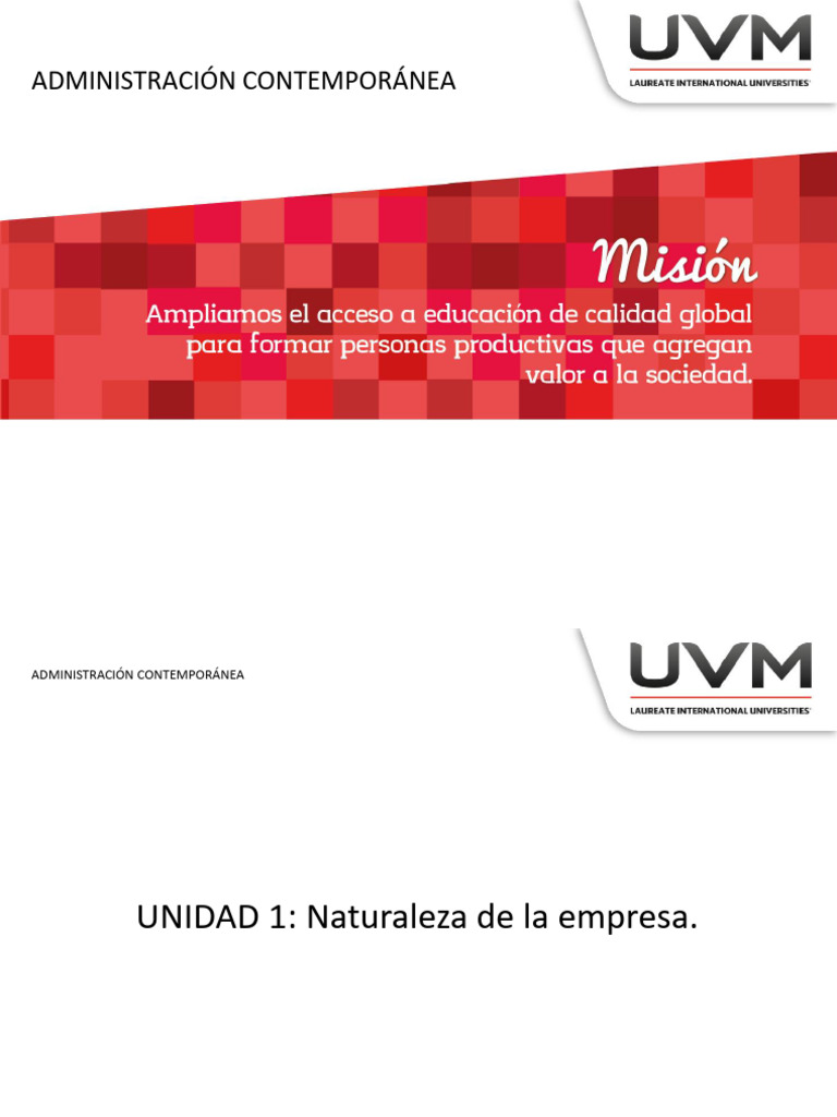 UNIDAD 1 Naturaleza de La Empresa | PDF | Planificación | Business