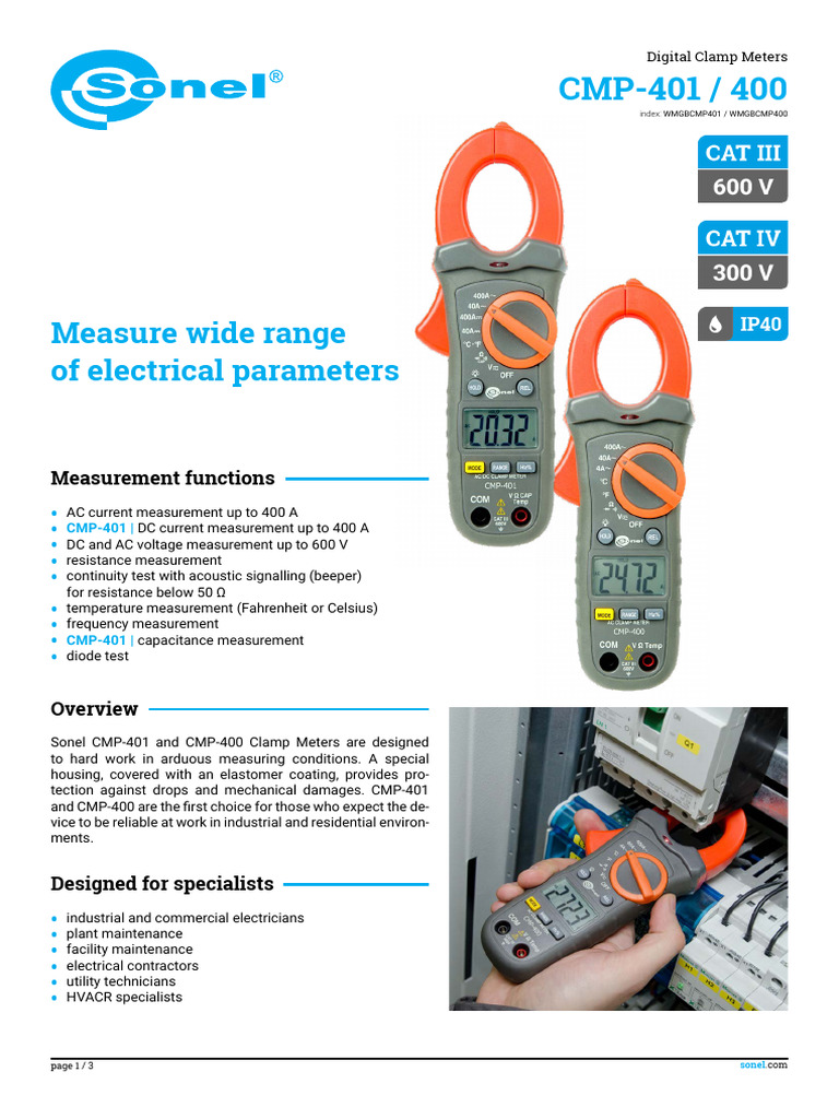 Datasheet - CMP-400 - 401 GB v2.06 | PDF | Alternating Current ...