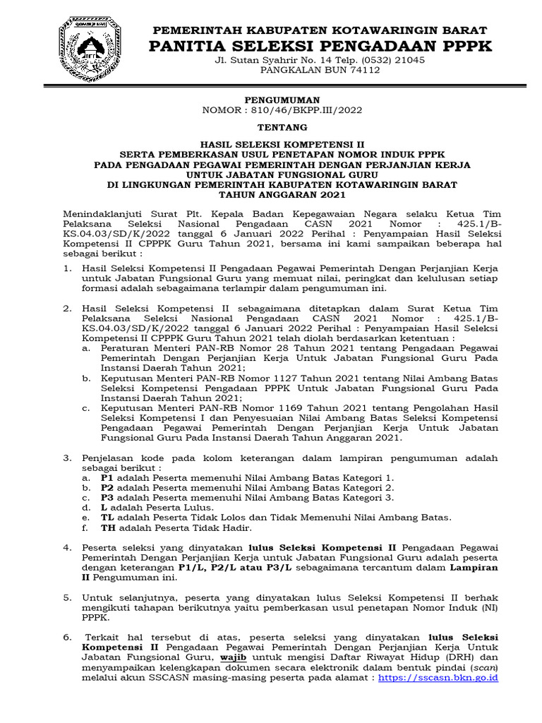 Pengumuman-Pemberkasan-Usul-NI-PPPK-Hasil-Selkom-PPPK-GURU-Tahap-2 (1) | PDF