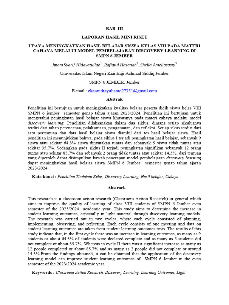 Mini Riset Hiday | PDF