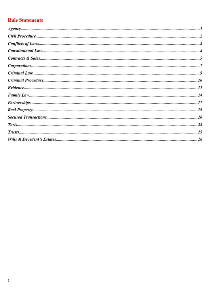 Essay Rule Statements REVISED | PDF