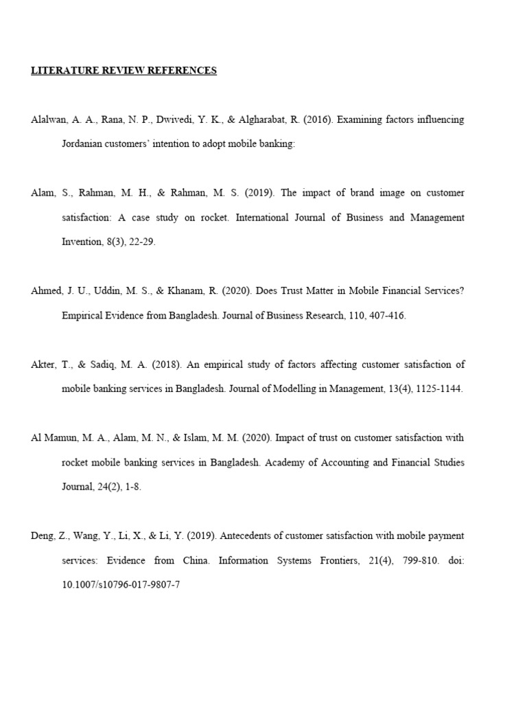 Final Literature Review References | PDF