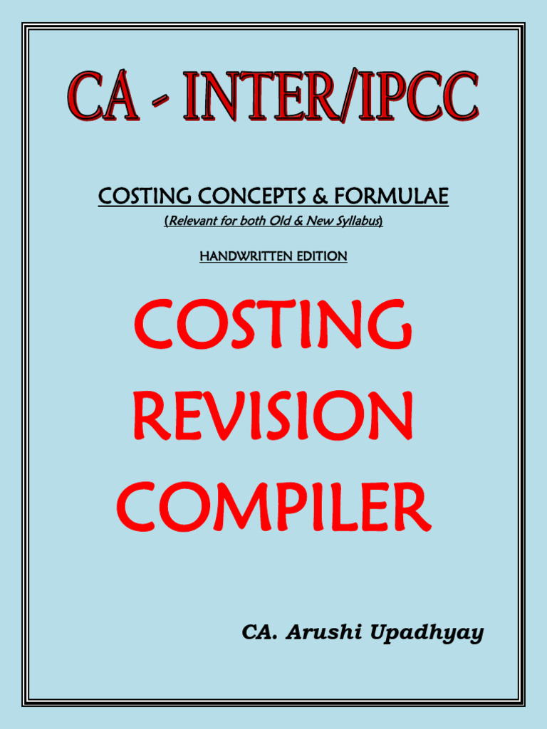 CA Inter Costing Handwritten Notes by CA Arushi Upadhyay | PDF
