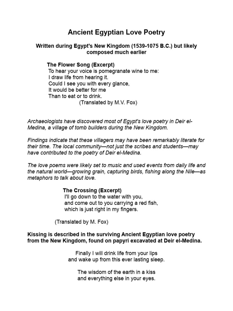721 Ancient Egyption Love Poetry | PDF | Ancient Egypt 721 Ancient Egyption Love Poetry | PDF | Ancient Egypt