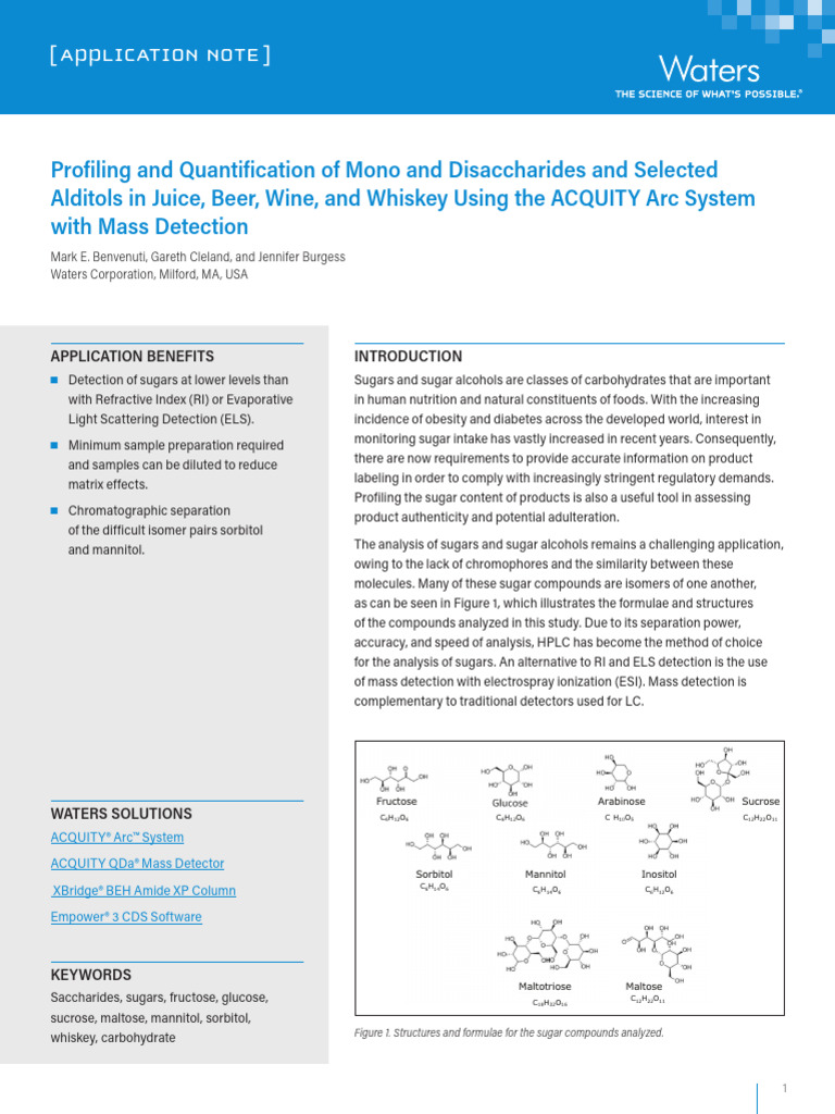 Application Note | PDF | Carbohydrates | Sucrose