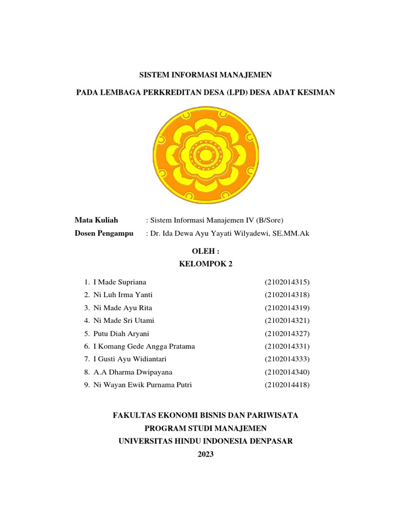 Kelompok 2 Wawancara LPD Kesiman | PDF