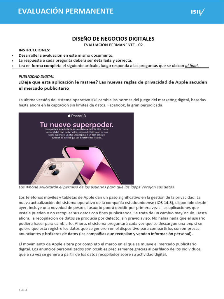 Evaluación Permanente 02 | PDF | Apple Inc. | Ios