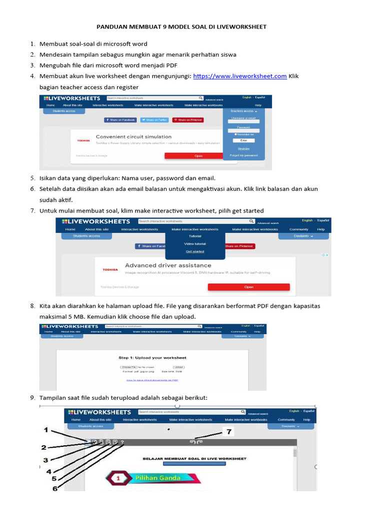 Petunjuk Membuat Liveworksheet | PDF