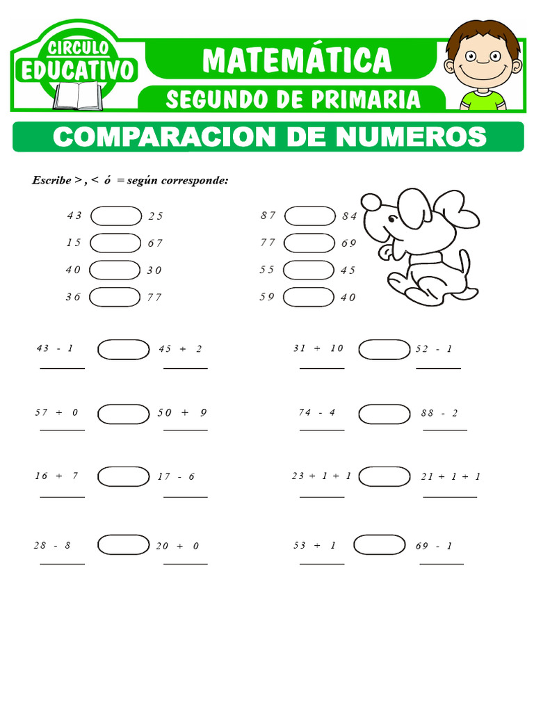 Comparación de Números para Primaria | PDF