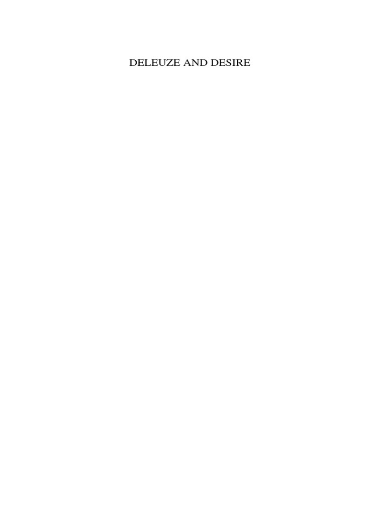 Deleuze and Desire Analysis of The Logic of Sense (Piotrek Swiatkowski ...