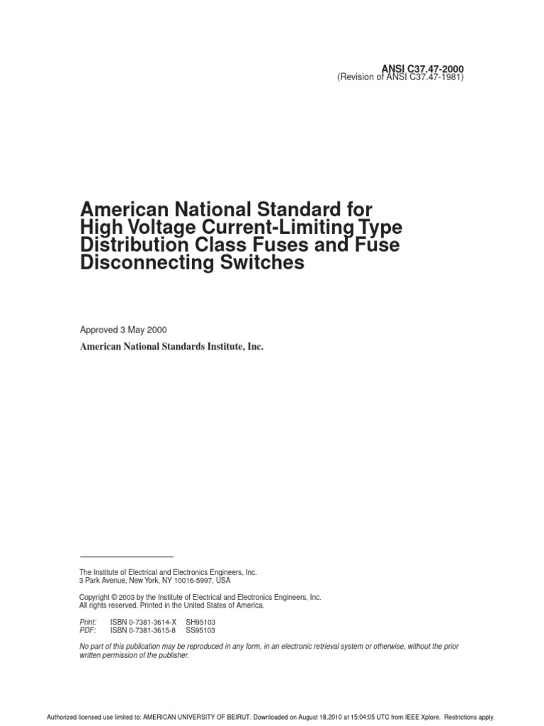 American National Standard For High Voltage Current-Limiting Type ...