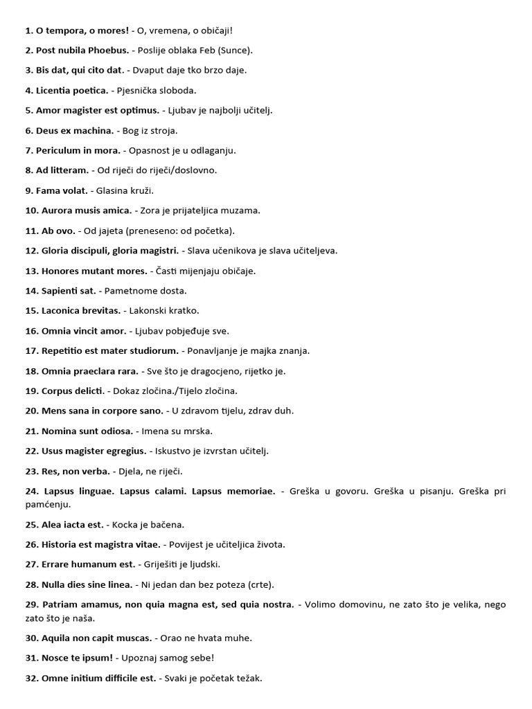 Latinski Izreke | PDF