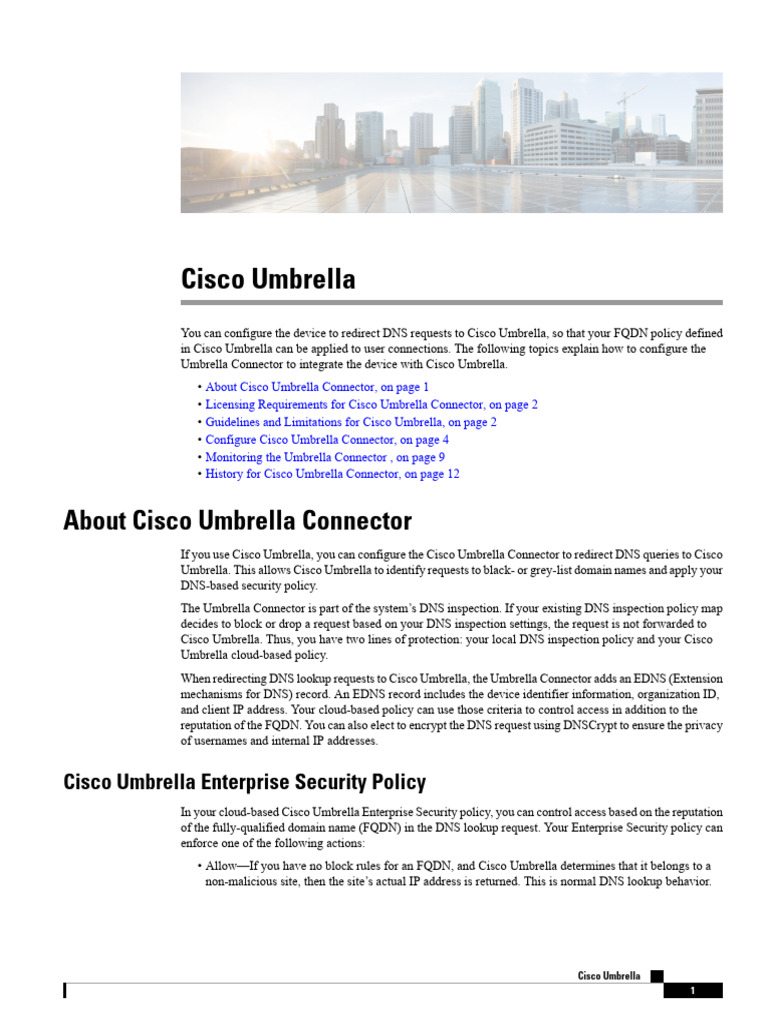 Cisco Umbrella Access | PDF | Domain Name System | Proxy Server