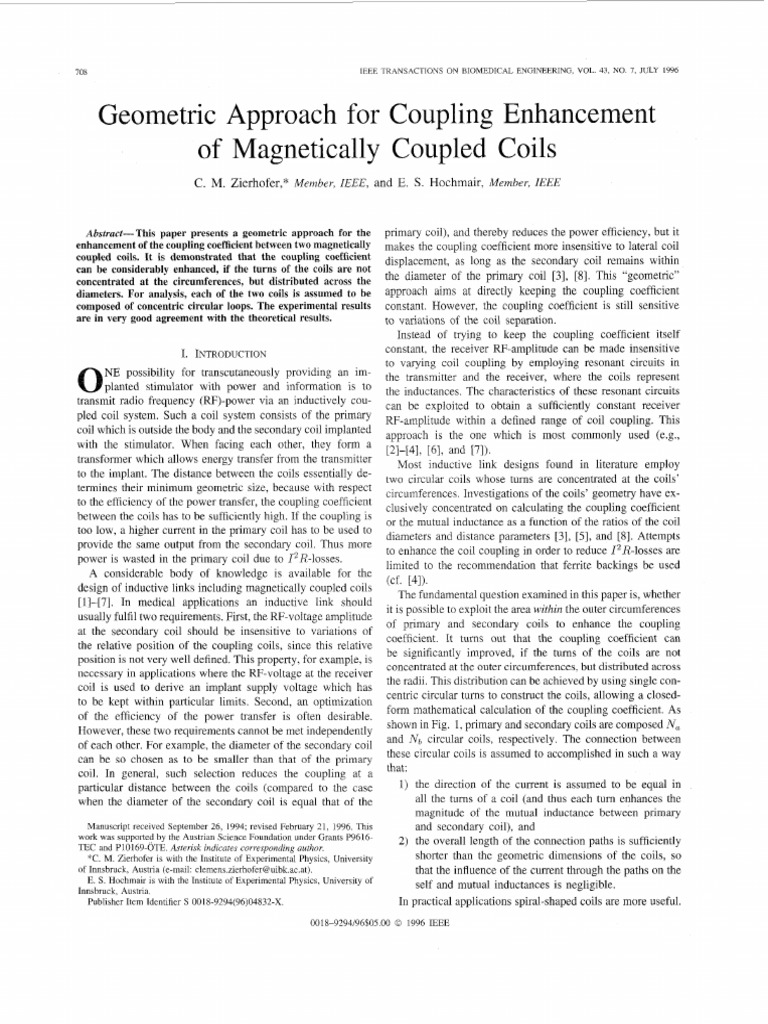 Geometric Approach For Coupling Enhancem | PDF | Inductor | Inductance
