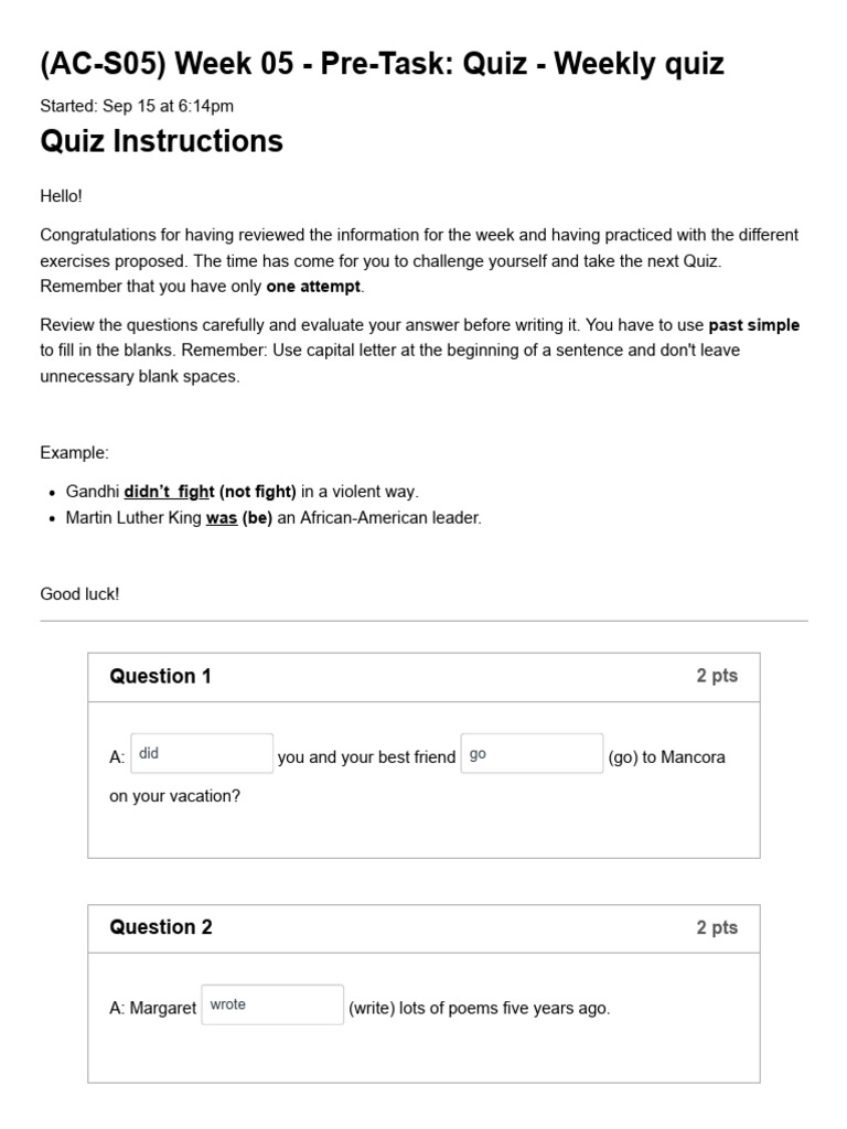 Quiz Ac S05 Week 05 Pre Task Quiz Weekly Quiz Pdf 