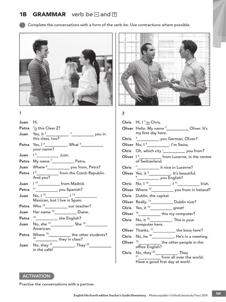 A1-A2 - Grammar - TO BE Dialogues | PDF