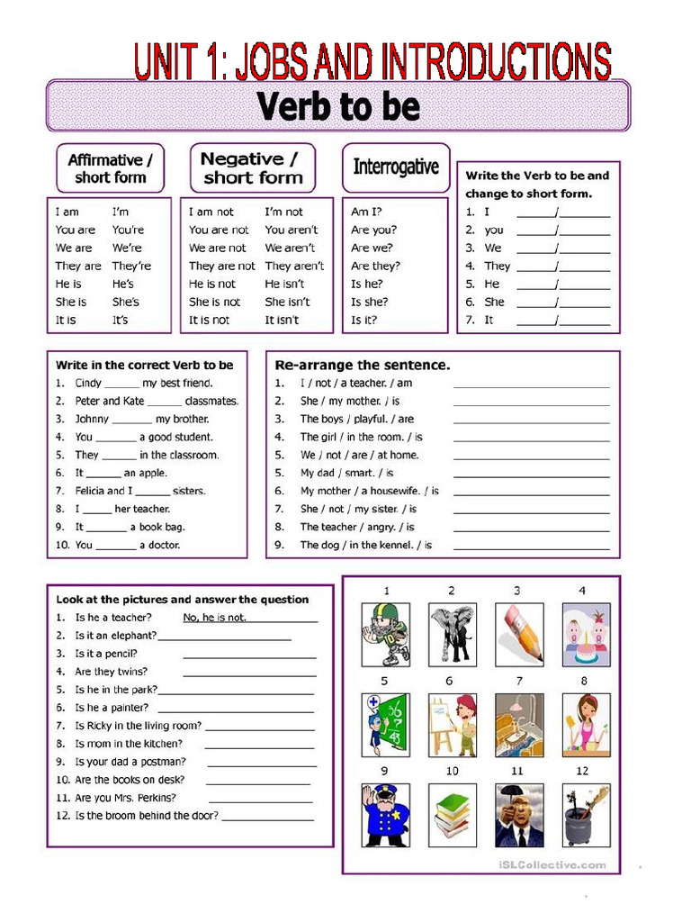 To Be - THEORY AND EXERCISES | PDF